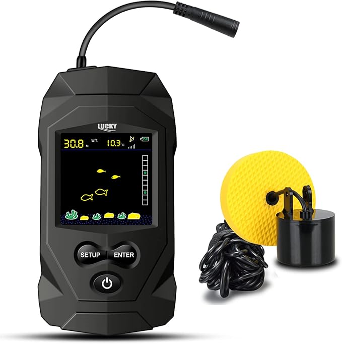 LUCKY Display Portable Fish Finder Sensor Wired Handheld Depth Finder ...