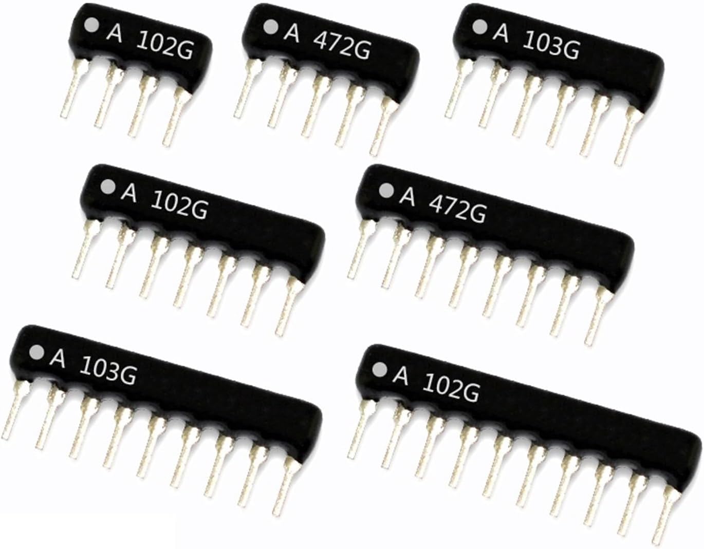 Amazon.com: GEBSKI 10pcs 7PIN 7P Exclusion Network Resistor Array 1K 2K ...