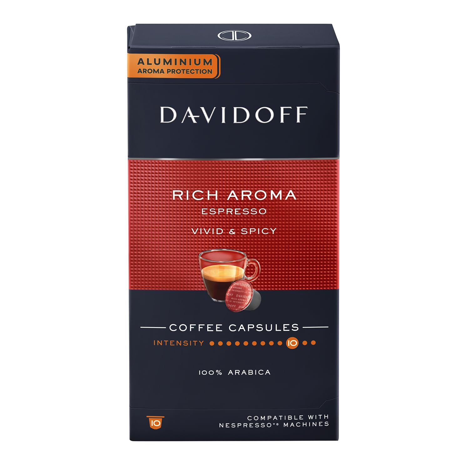 Davidoff Rich Aroma Espresso Vivid & Spicy Coffee 10 Capsules - 10/12 ...