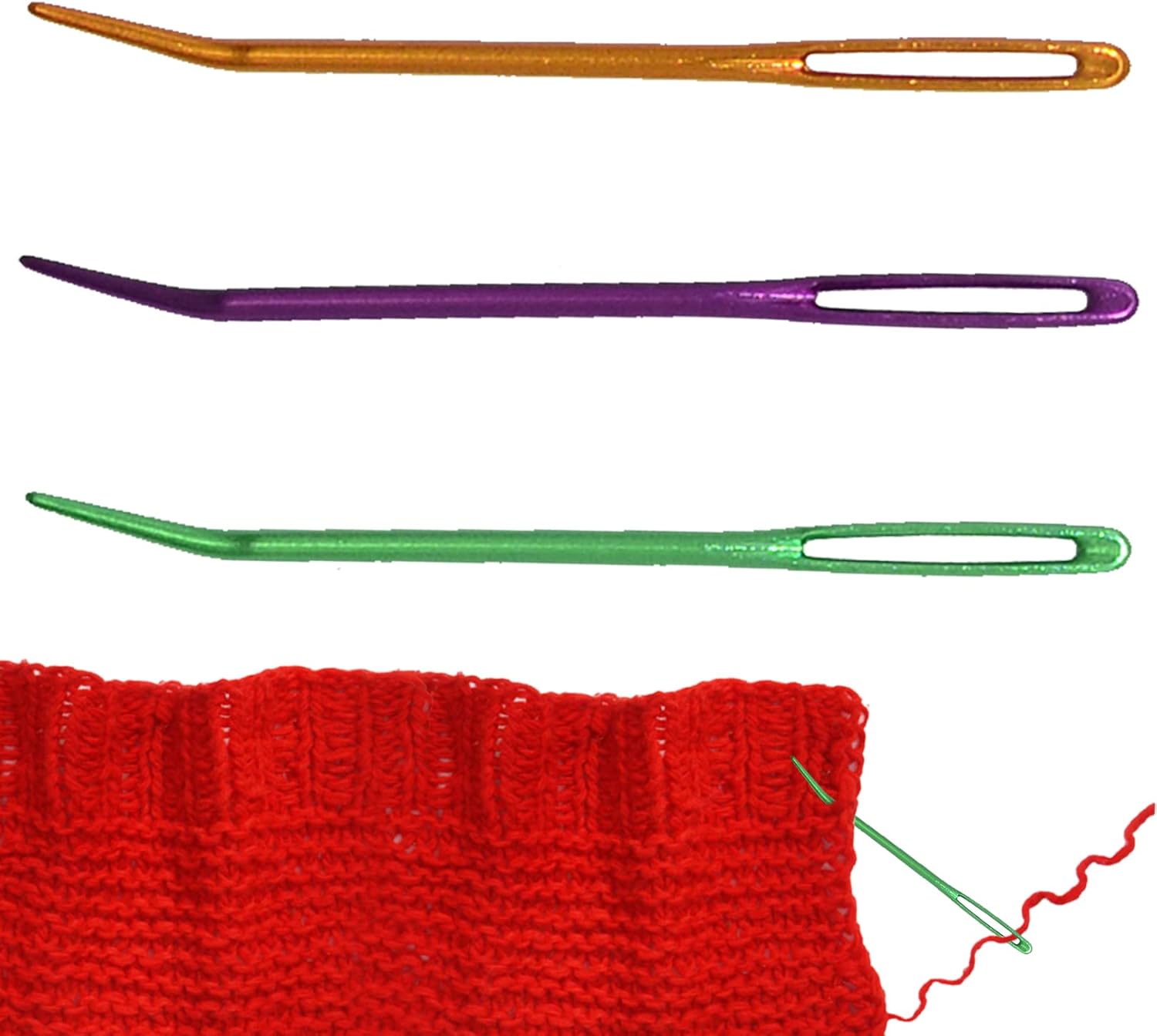 3pcs Bent Tapestry Needles,Large Eyes Blunt Yarn Needles Knitting ...