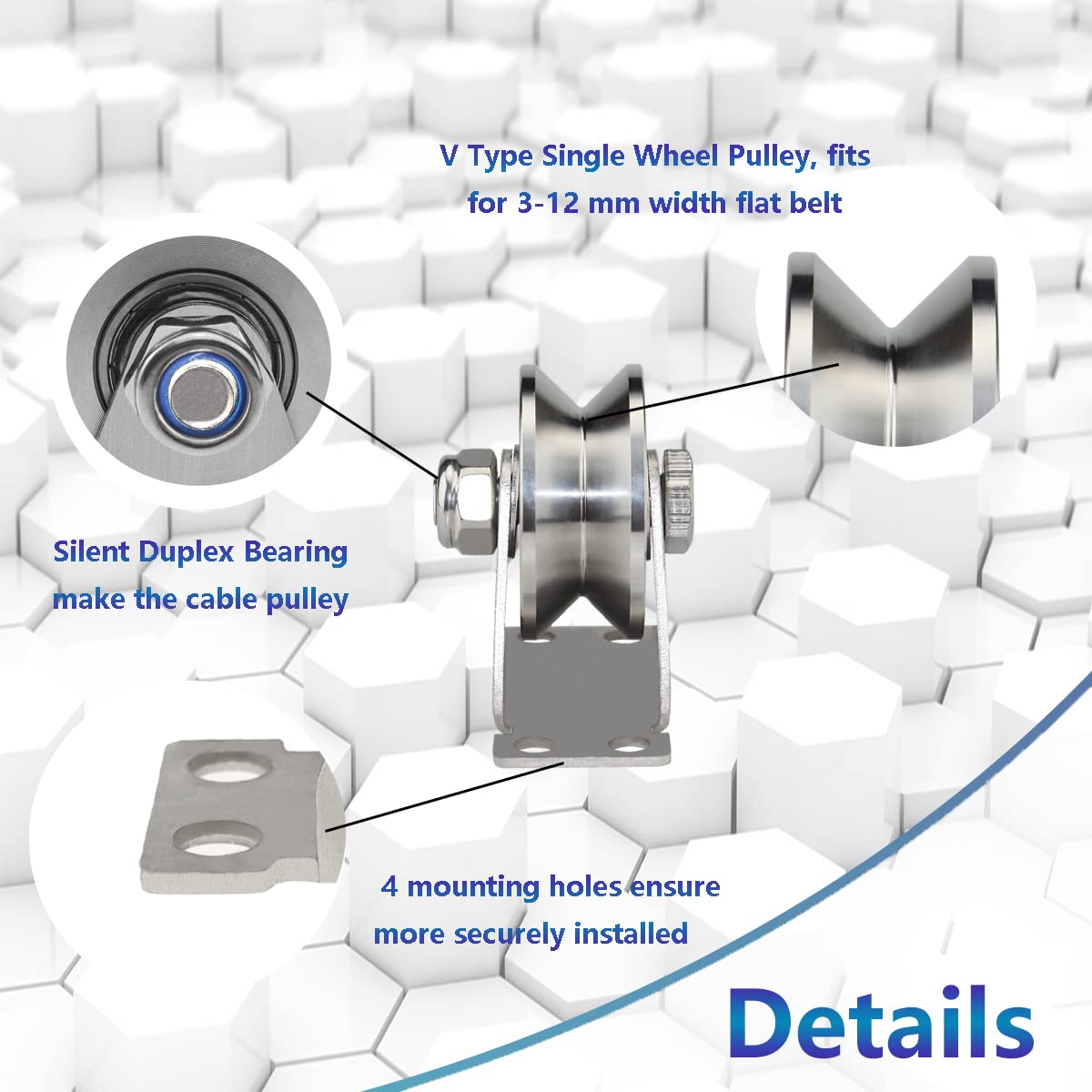 Snapklik.com : Groove Wheel Pulley Stainless Steel Pulley Block Super ...