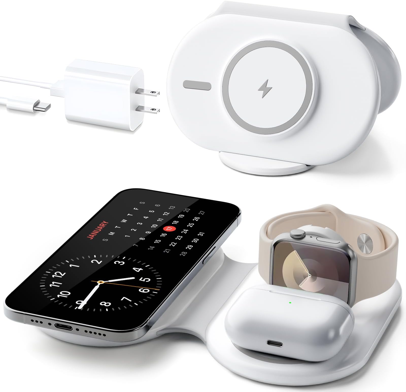 Amazon.com: LISEN Charging Station for Apple Magsafe Charger, Travel ...