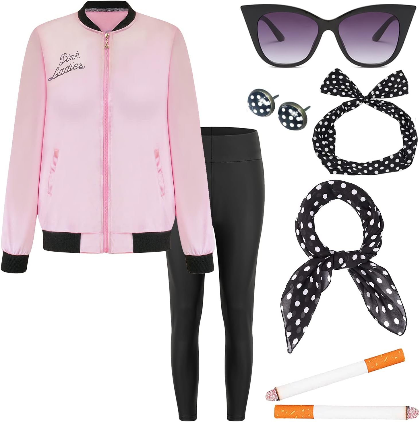 Amazon.com: EBYTOP Halloween 1950s Grease Costume for Women,50s Pink ...