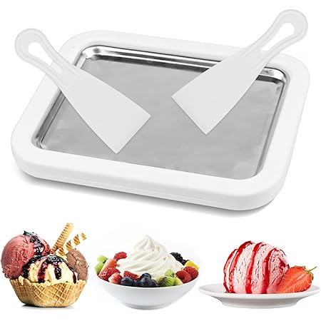 Ice Cream Roller Maker Pan with 2 Spatulas, Ice Rolls Plate for Making ...