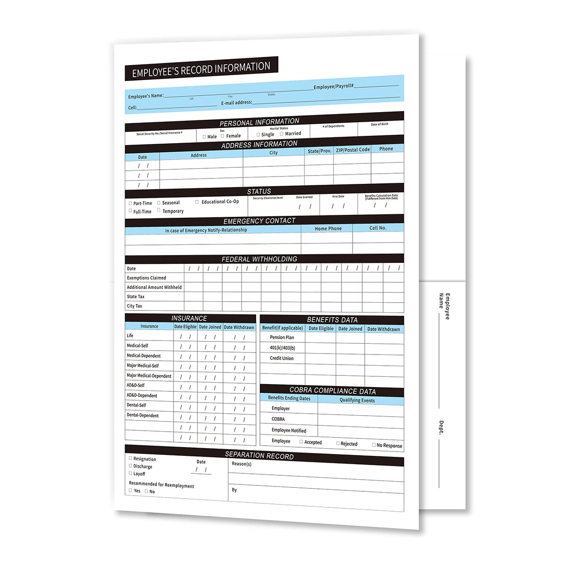 Employee Record Folders - Confidential, High-Capacity, and Durable ...