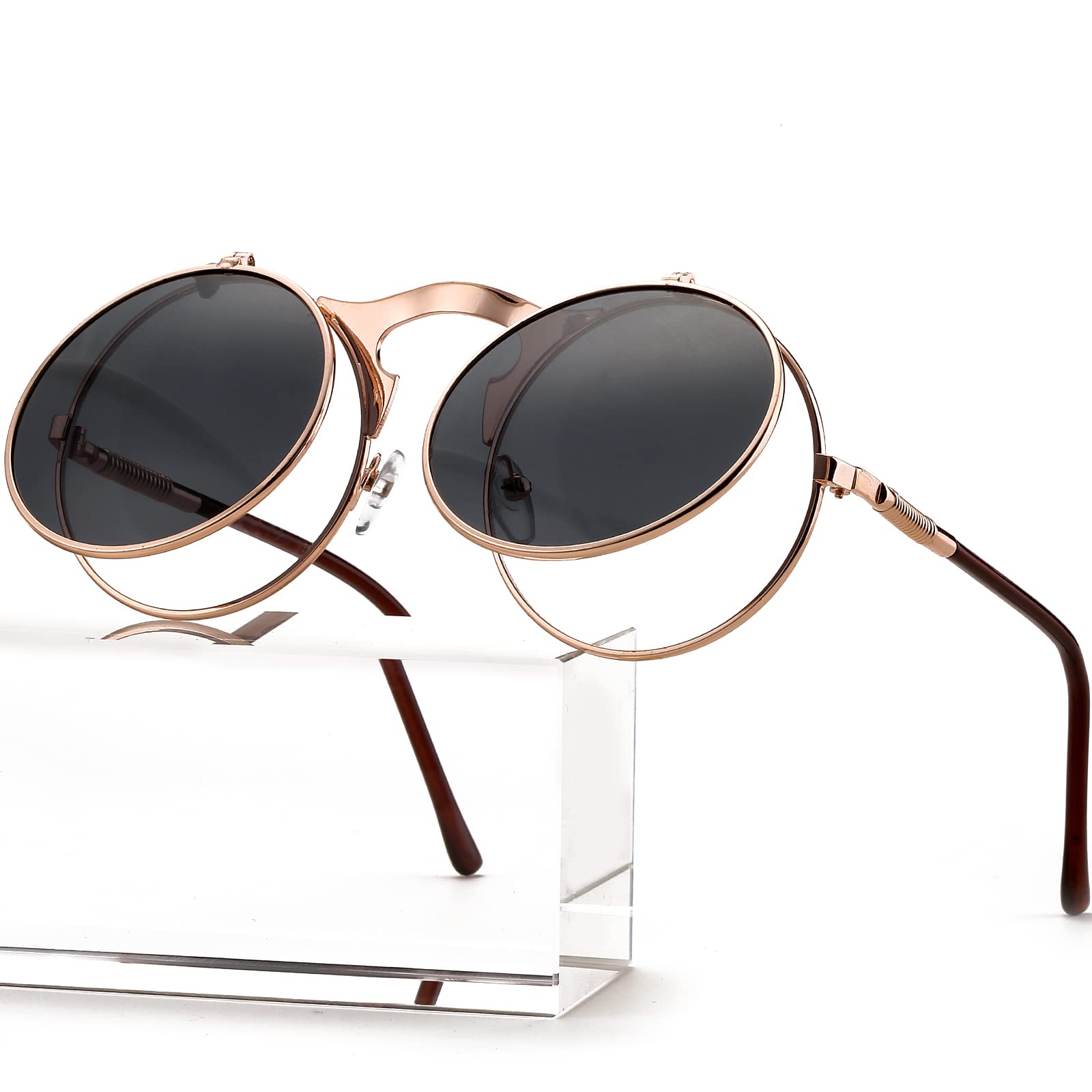 Snapklik.com : AIEYEZO Round Flip Up Sunglasses For Men And Women Rave ...