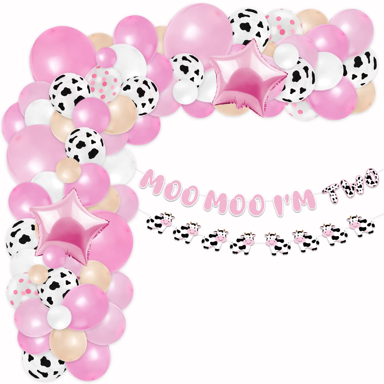 Cow Girl 2nd Birthday Balloon Garland Cow Themed Birthday Party ...
