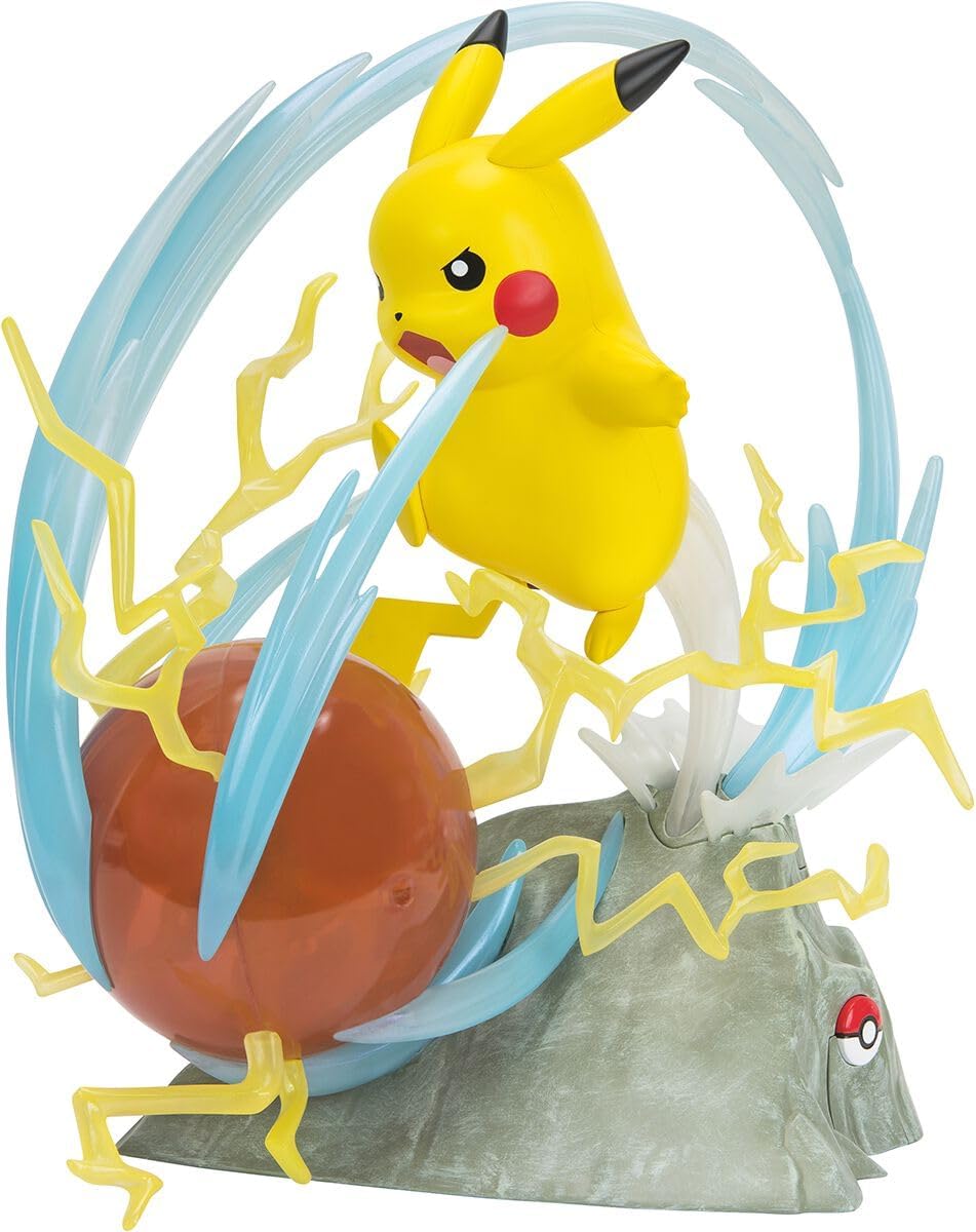 Amazon.com: Pokemon Pikachu Deluxe Collector Statue Figure - Light FX ...