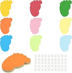 Amazon.com: PATIKIL Footprint Cutouts, 45 Pack Paper Feet, Colorful ...