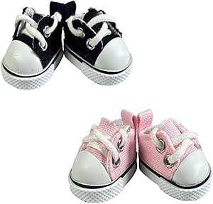 Amazon.com: Mini LAFUFU Shoes, 2 Pair Cute Lace Up Canvas Sneakers ...