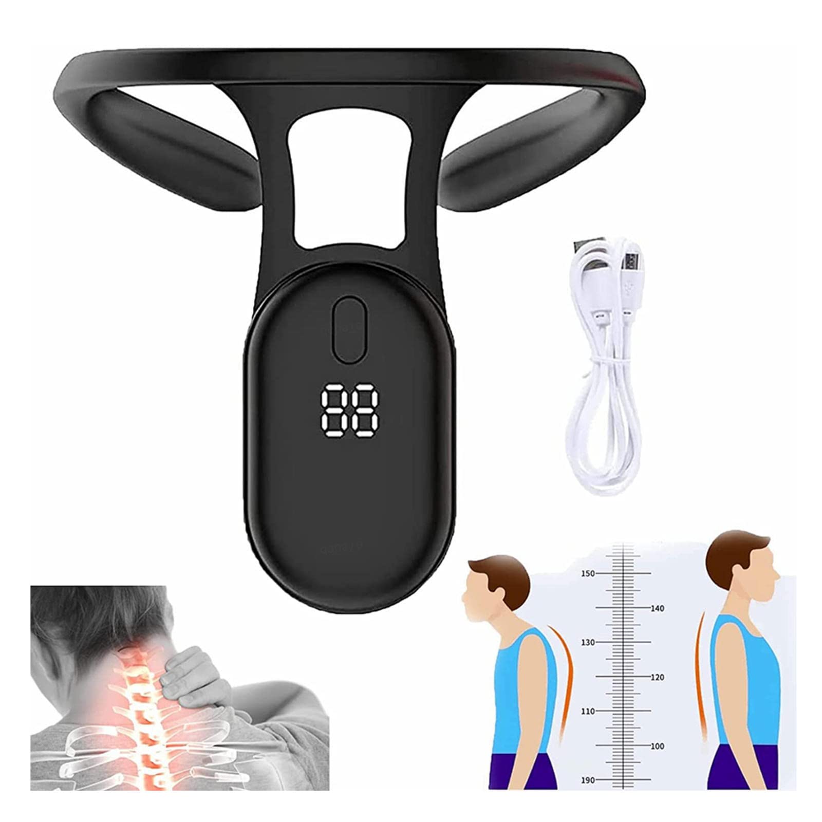 JUJNE Smart Posture Trainer, Smart Reminder Posture Correction Slouch ...