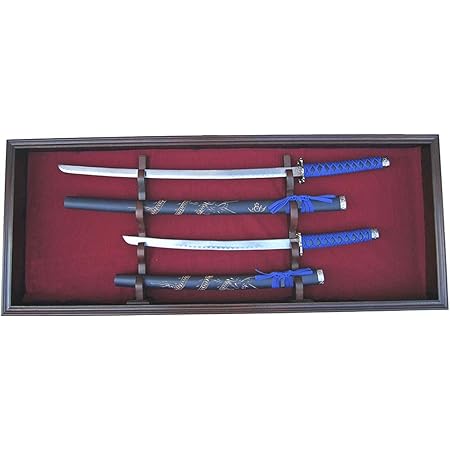 Amazon.com: DisplayGift Solid Wood 1 Sword Cabinet Stand Holder Wall ...