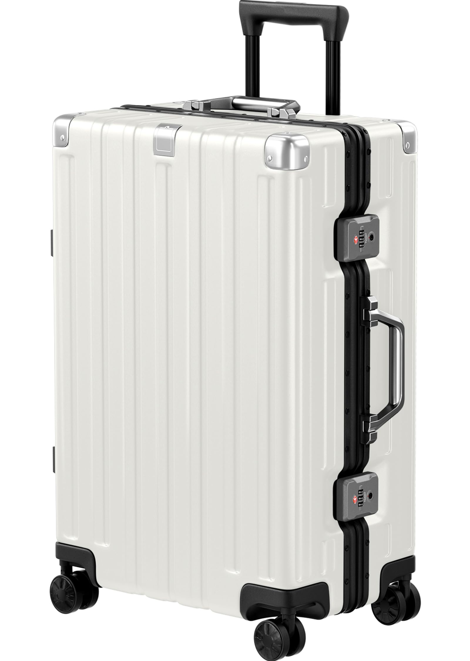 Amazon.com | Krute Luggage Aluminum Frame Zipperless Metal Checked ...