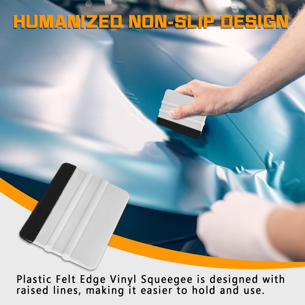 Snapklik.com : Middrivr Plastic Felt Edge Squeegee, Felt Squeegee For ...