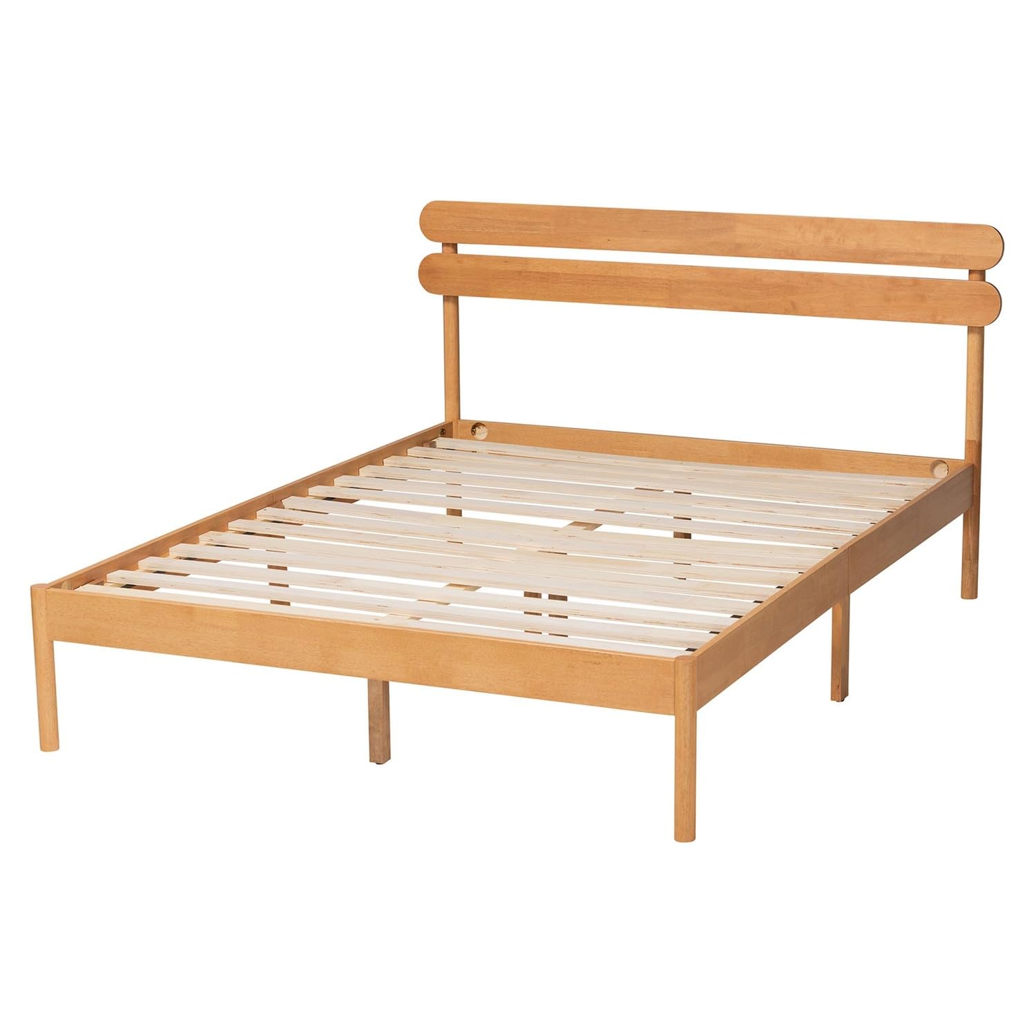Baxton Studio Quincia Japandi Sandy Brown Finished Wood Queen Size ...