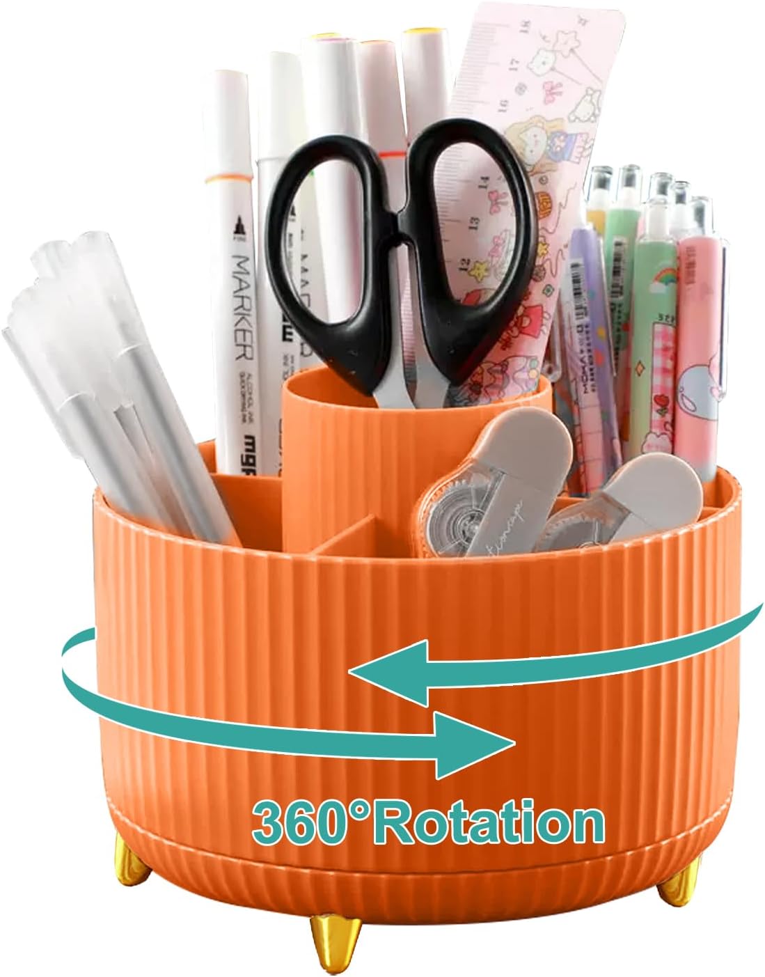 Lenfuos Rotating Pen Pencil Holder Desk Organiser - 360 Degree Pencil ...