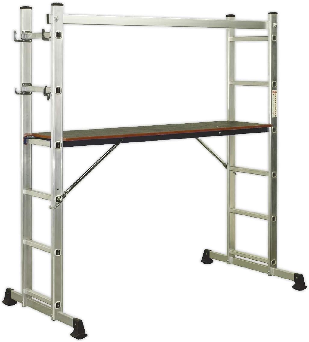 Sealey ASCL2 Aluminium Scaffold Ladder 4-Way EN 131 : Amazon.co.uk: DIY ...