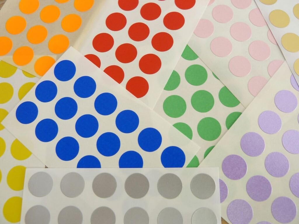 Round 50mm (2 inch) Circular Coloured Sticky Labels, Colour Code Dot ...
