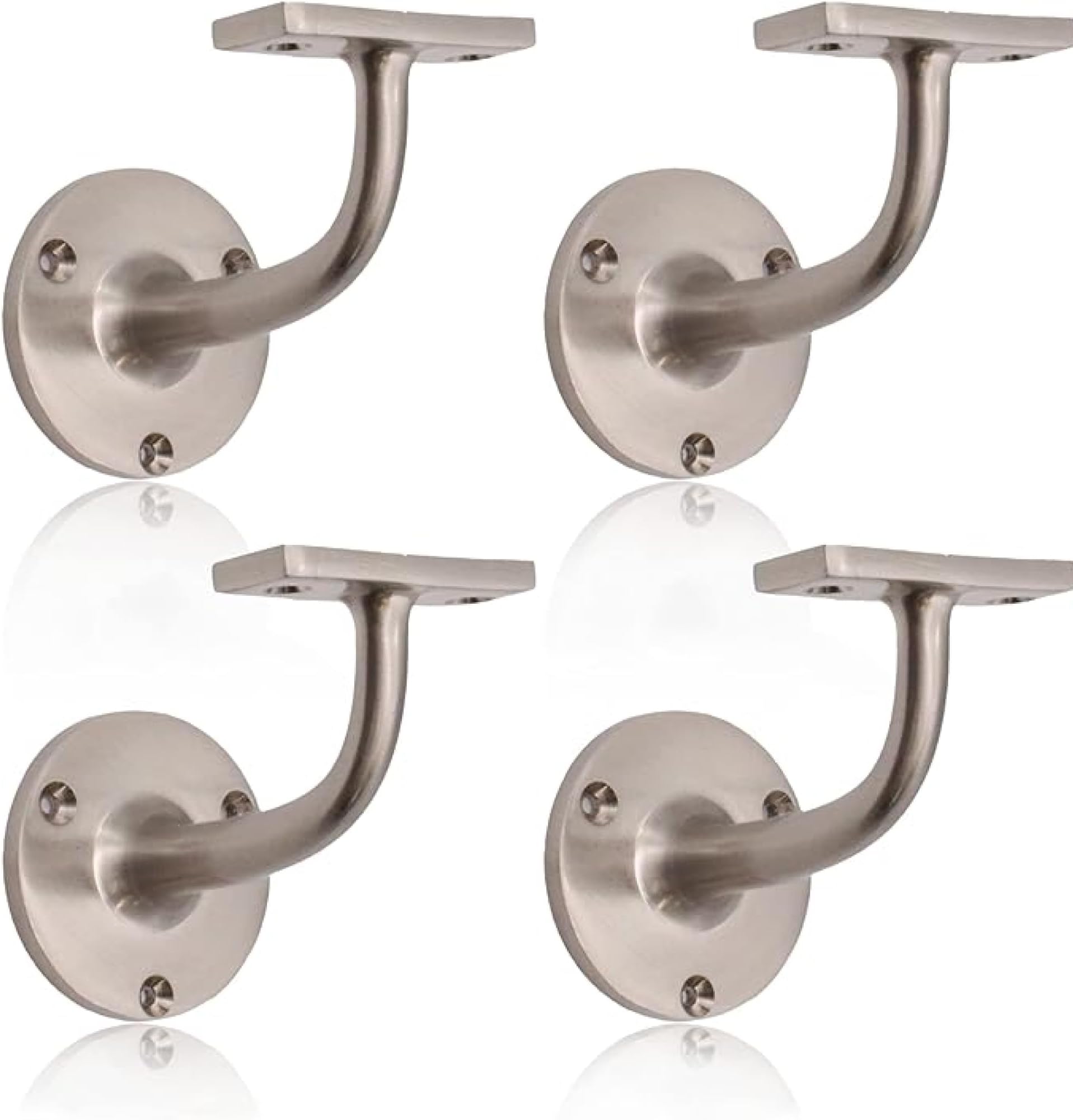 5X Cast Iron Handrail Brackets + Screws - Heavy Duty Black Bannister ...