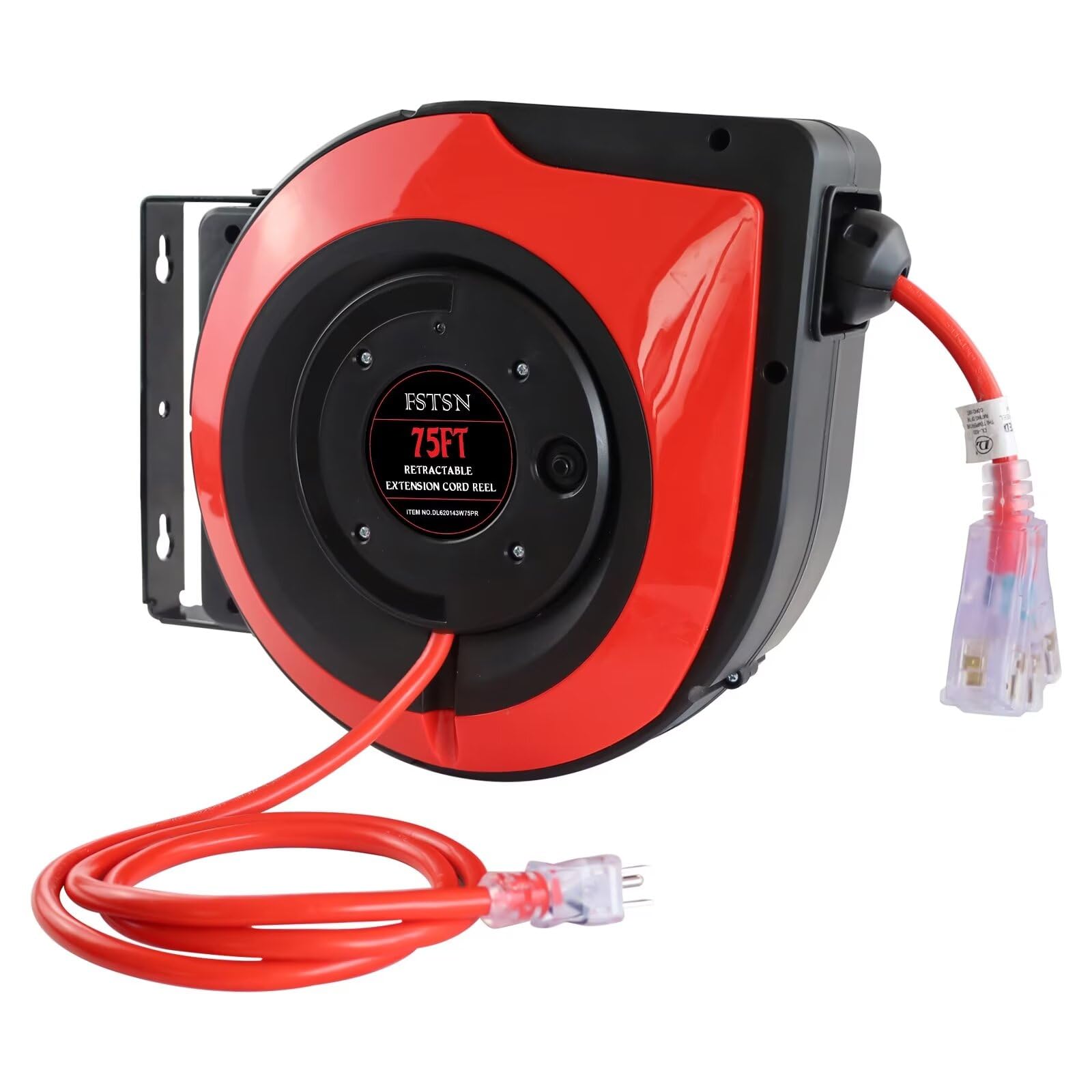 Amazon.com: FSTSN Retractable Extension Cord Reel,75 Feet 14 AWG/3C ...