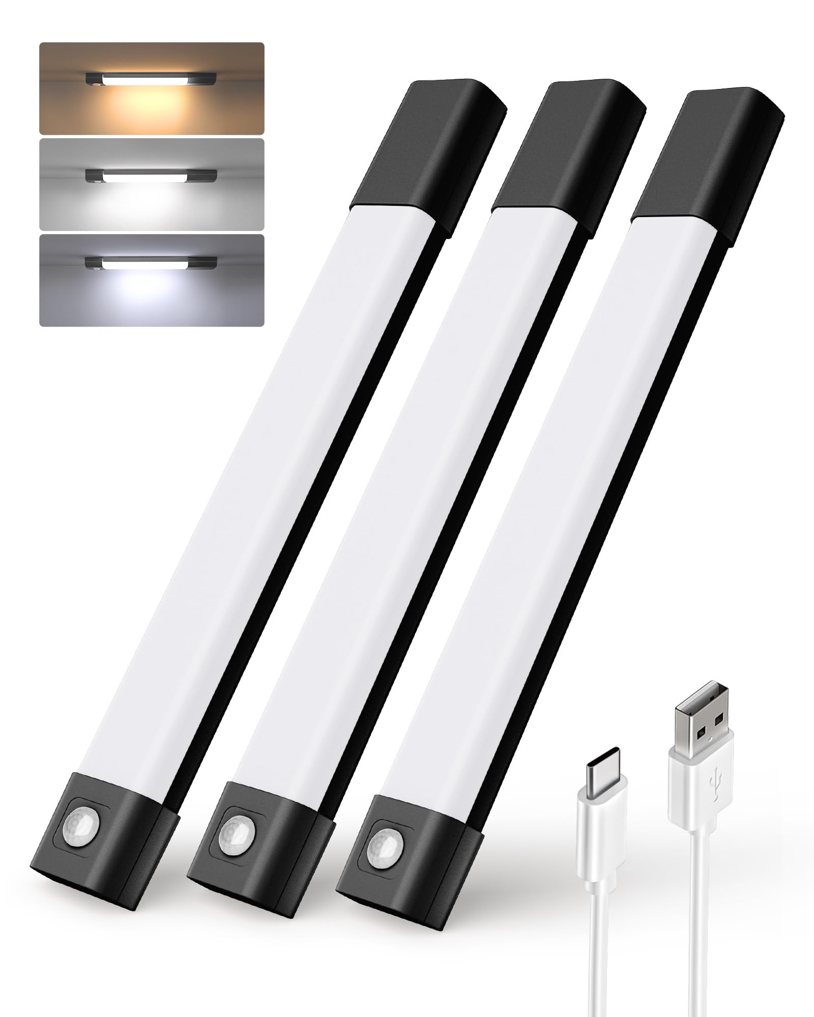 EZVALO Under Cabinet Lighting, 50 LED Rechargeable Under Cabinet Lights ...