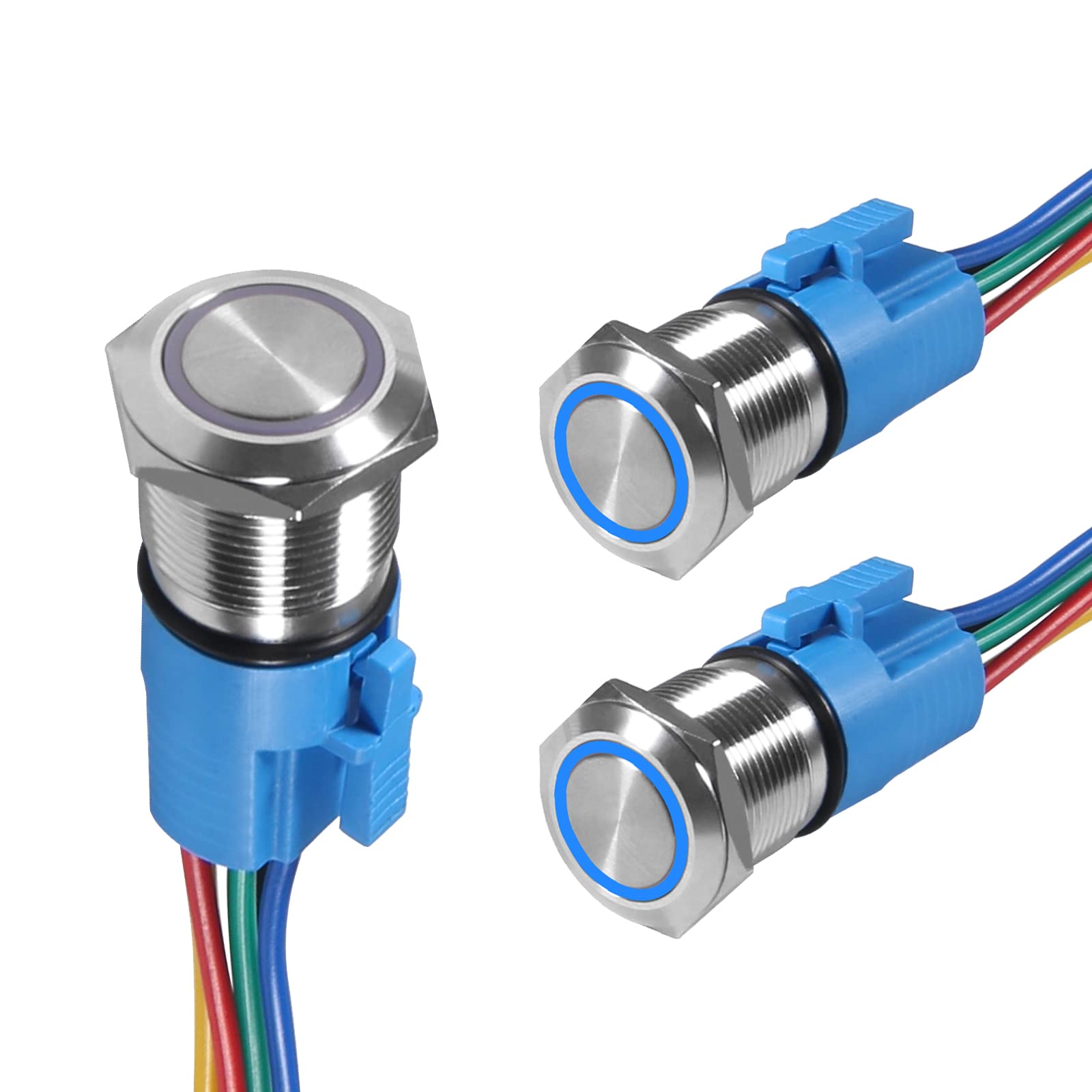 Almocn 3pcs 19mm Latching Push Button Switch 2085