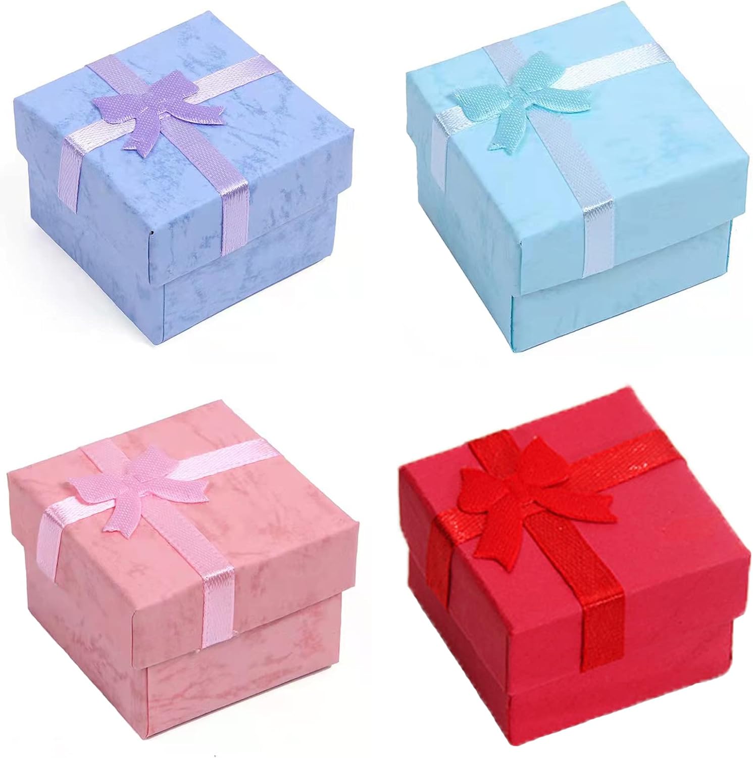 lurora2021 4 Stück Schmuck Geschenkbox Set Mit Schleife Kleine ...