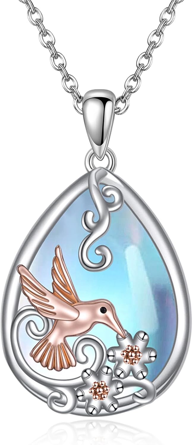Amazon.com: POPLYKE Hummingbird Necklace for Women 925 Sterling Silver ...