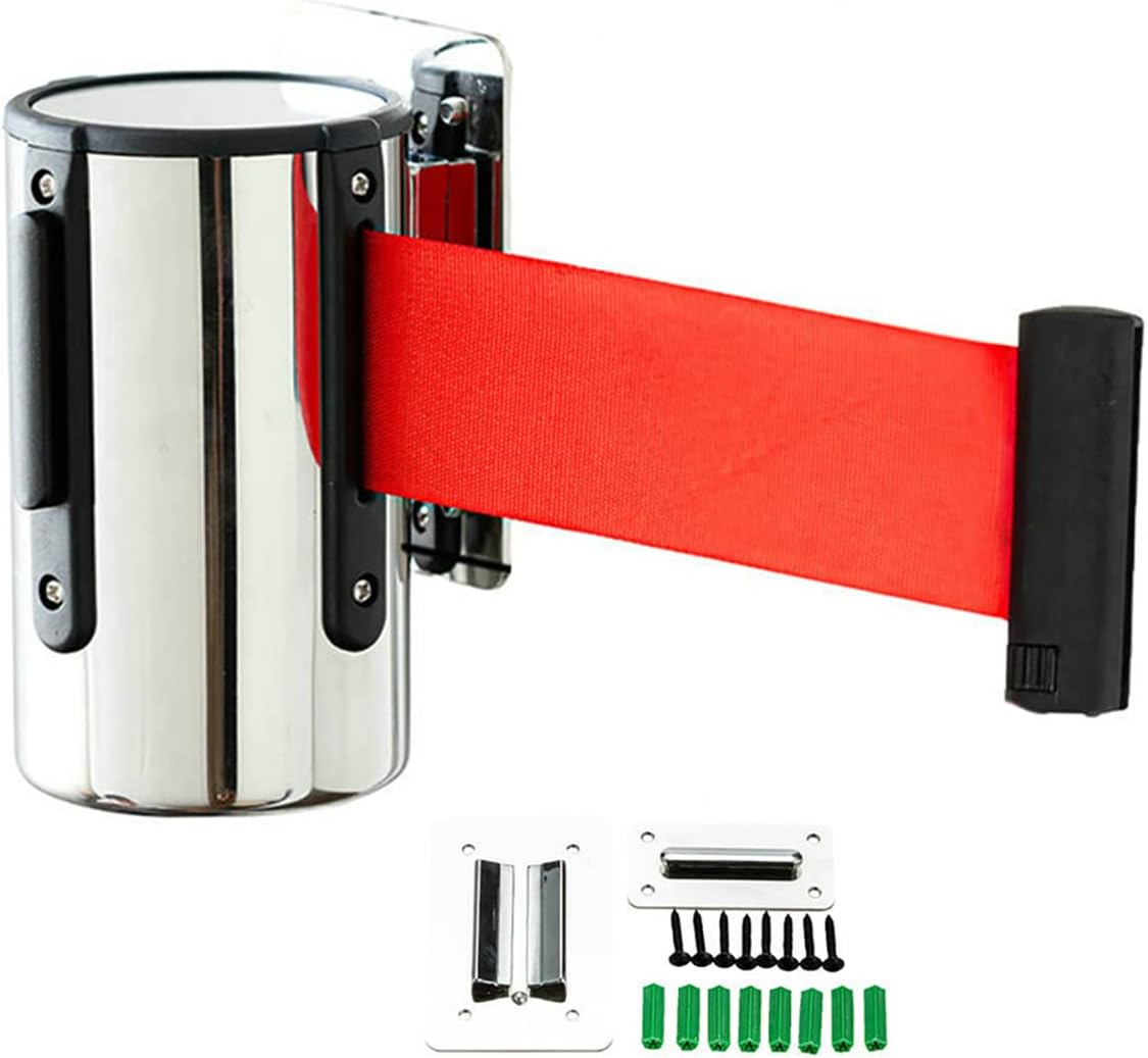 Barrier Ropes Line Divider, Queue Retractable Belt Barrier Wall Mounted ...