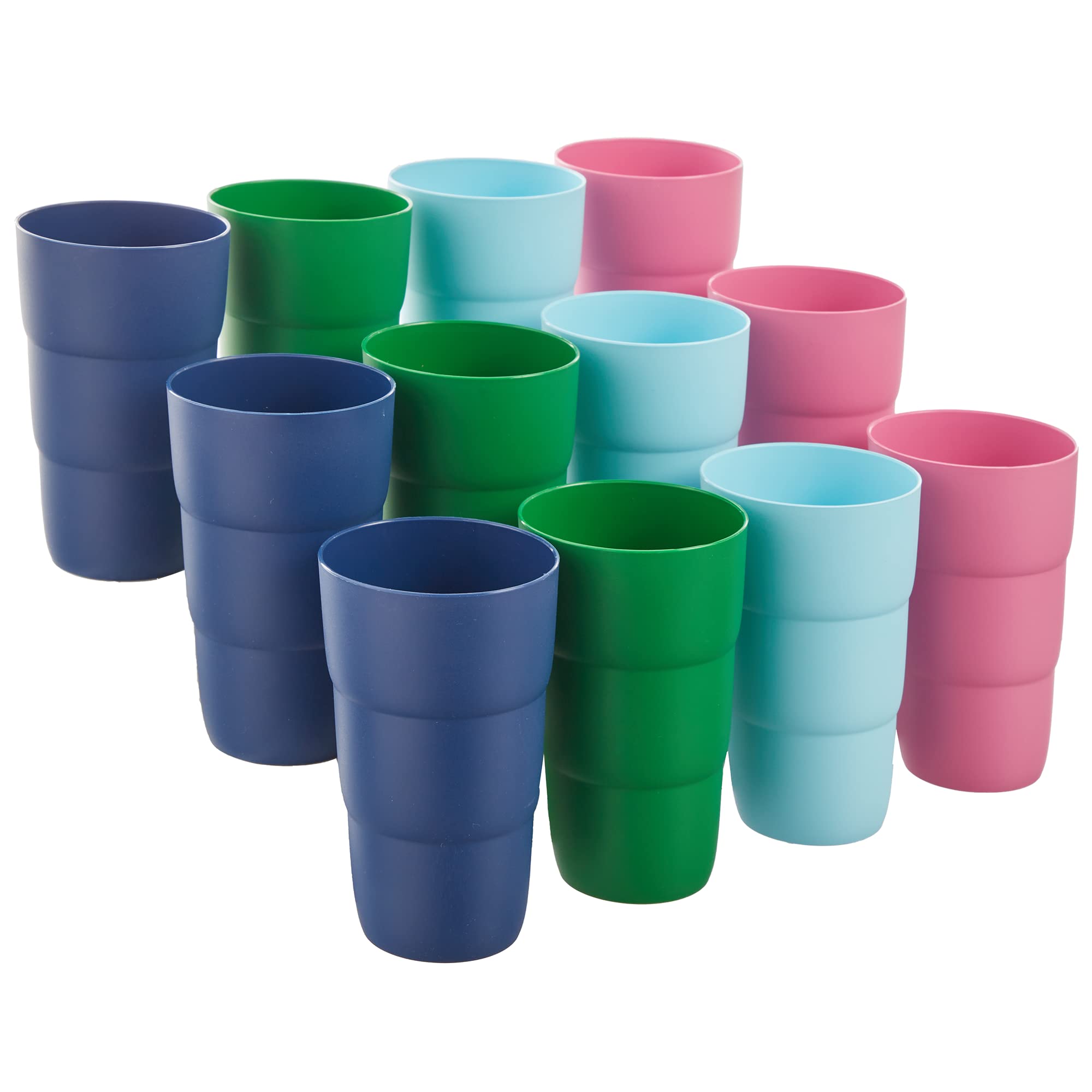 Amazon.com | US Acrylic Sonoma 20oz Plastic Stackable Water Tumblers ...