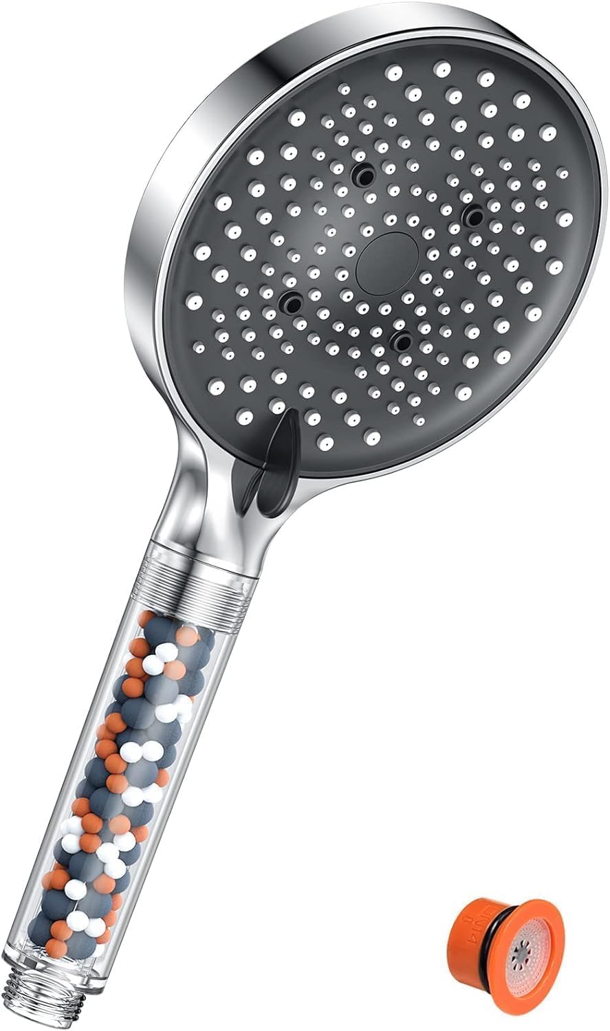 Shower Head, YEAUPR PRO 130mm Filter Showerheads,Powerful Flow with 6 ...
