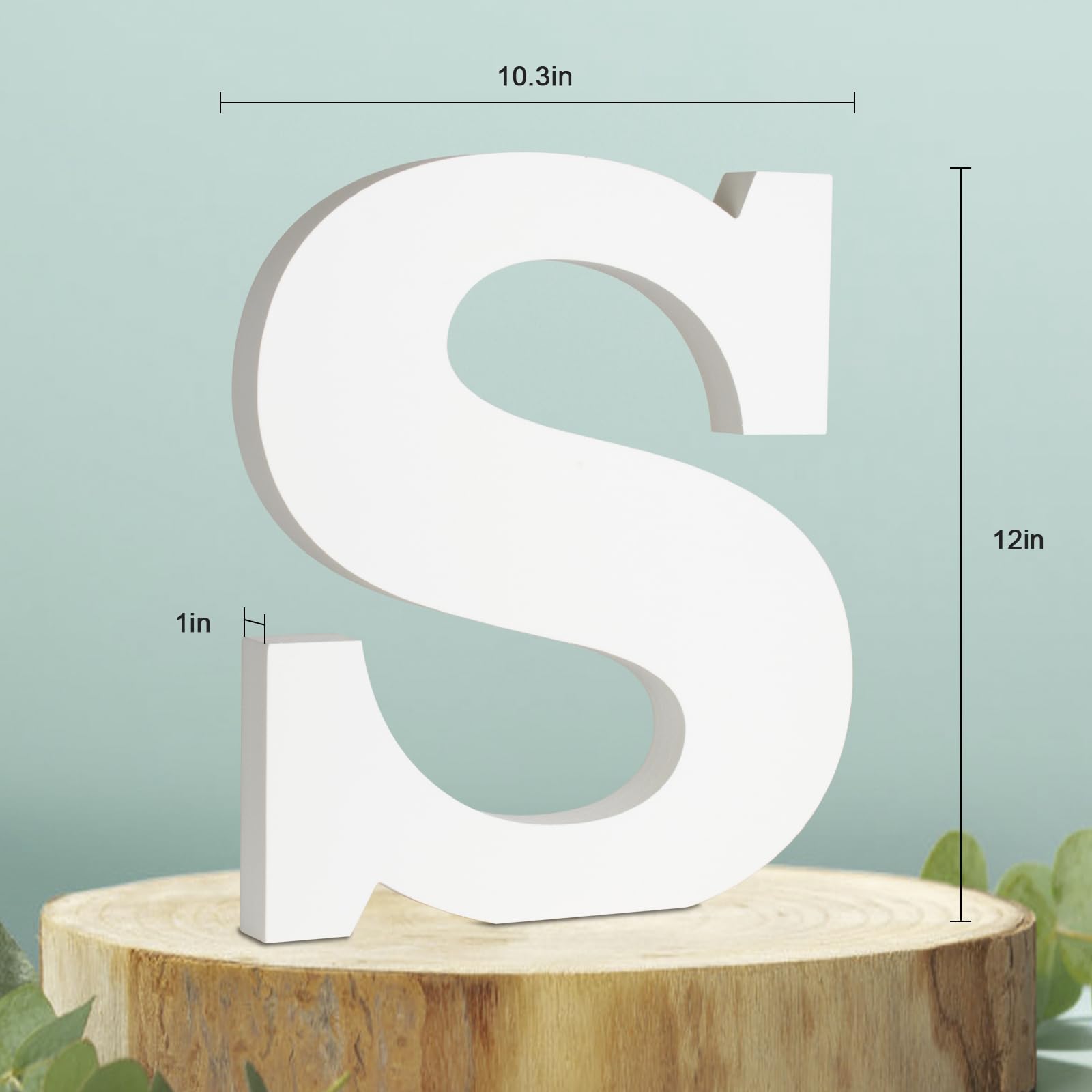Snapklik.com : 12 Inch White Wood Letters, Large Unfinished Wooden ...