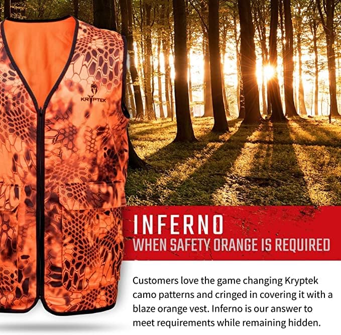 Amazon.com: Kryptek Vesuvius Vest, High Visibility, Reversible Hunting ...