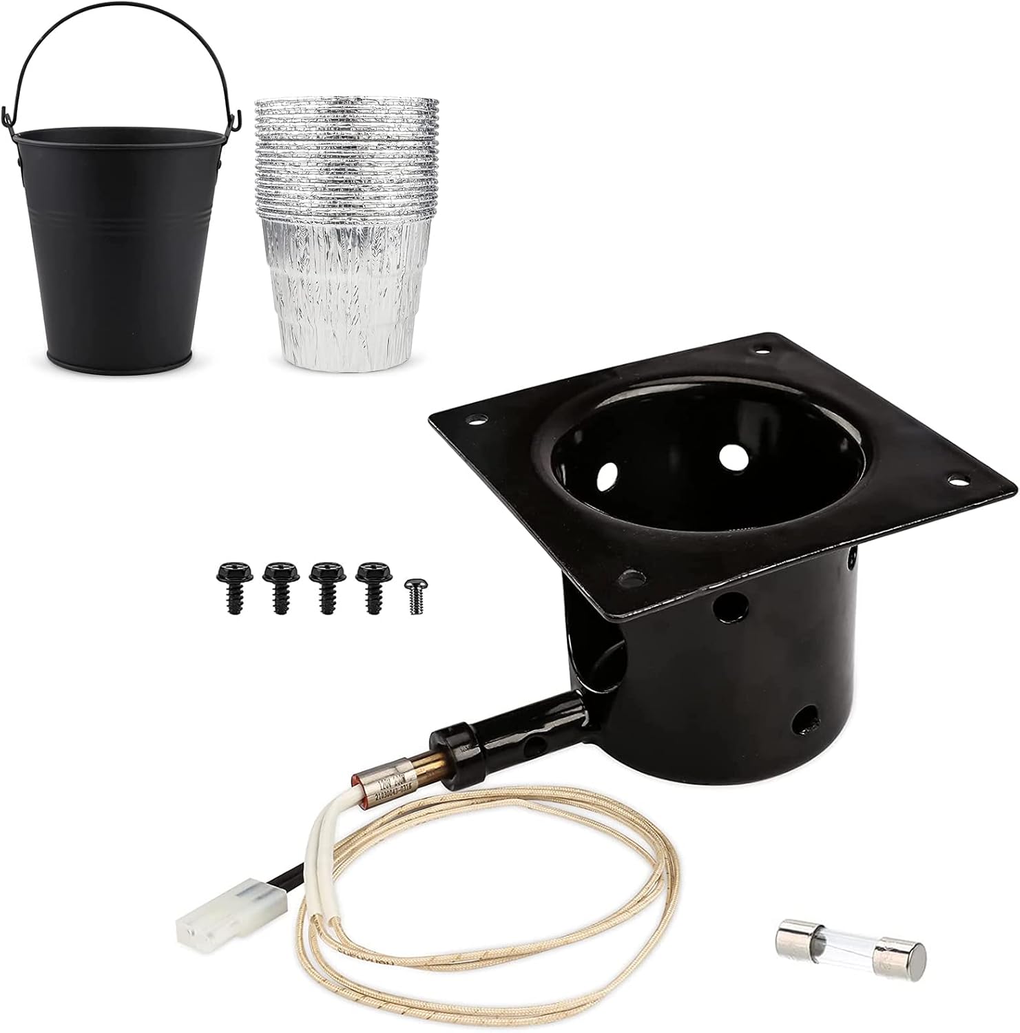 Amazon.com : GRISUN Porcelain-Enameled Fire Burn Pot and Hot Rod ...