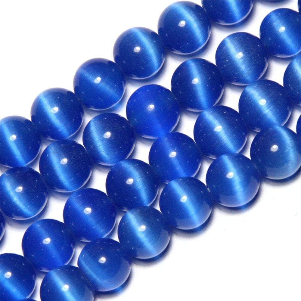 Amazon.com: HAAMIIQII 45pcs 8mm Royal Blue Cat Eye Beads Round Loose Gemstone Beads for Jewelry ...