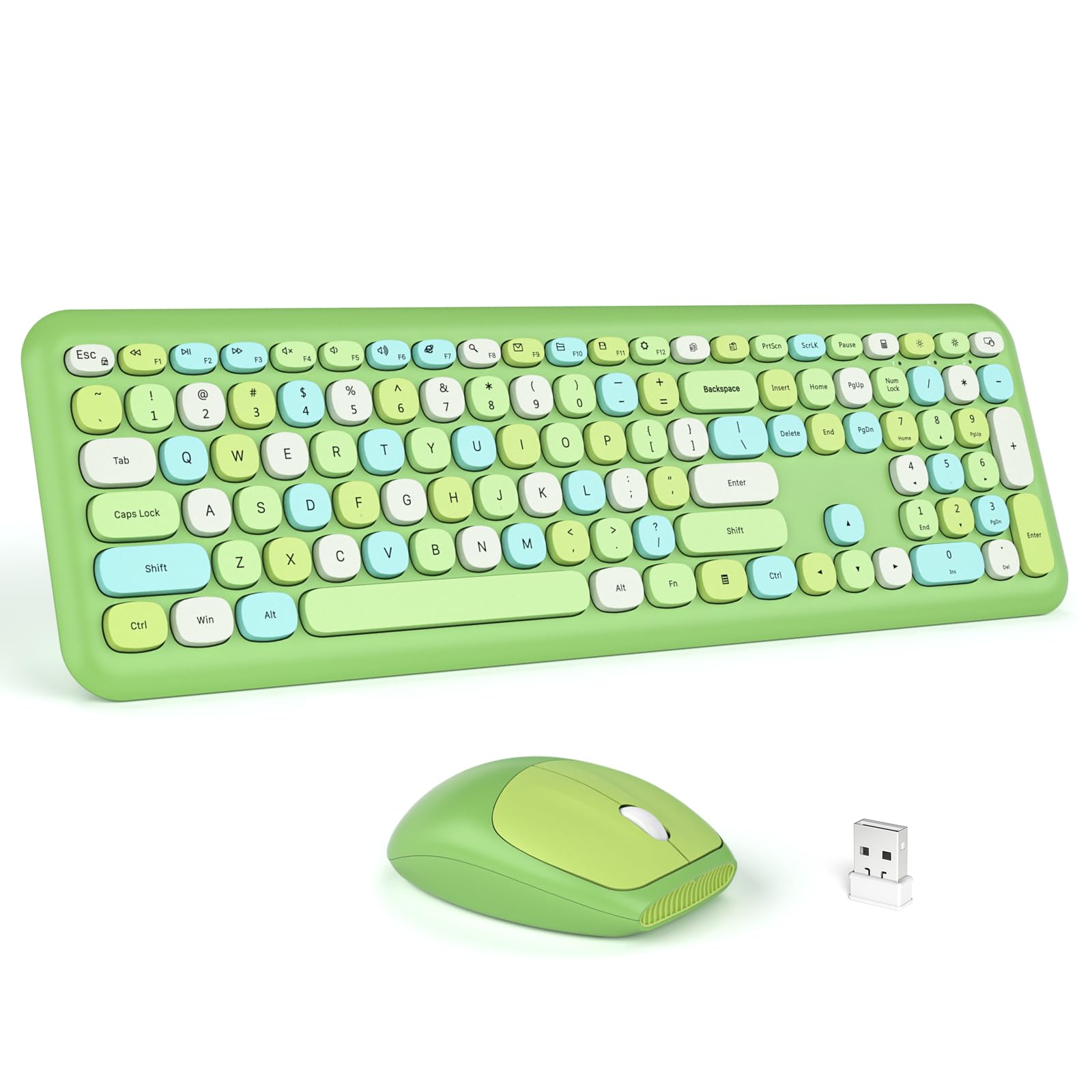 Buy Wireless Keyboard and Mouse Combo - MOFII Green Full-Sized Plug and ...