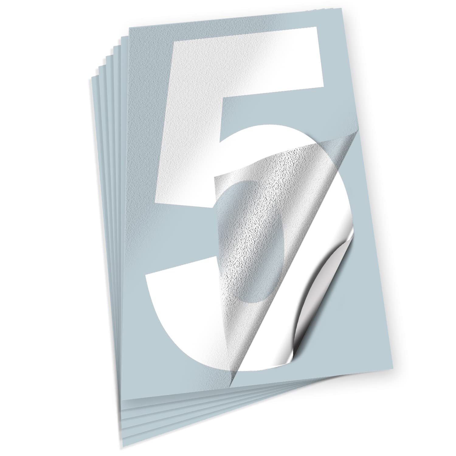 Amazon.com: iSYFIX White Vinyl Number 5 (Five) Stickers - 6 Pack 10 ...
