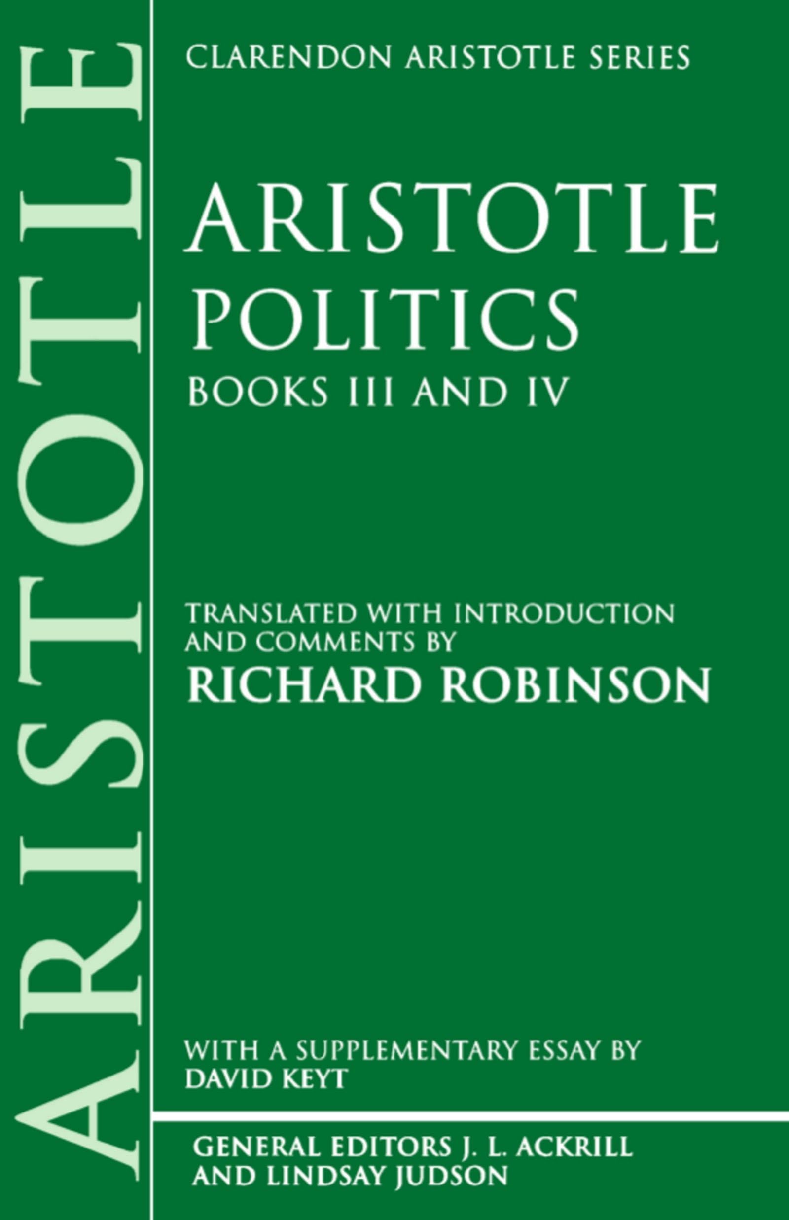 Amazon | Politics: Books III and IV (Clarendon Aristotle Series ...