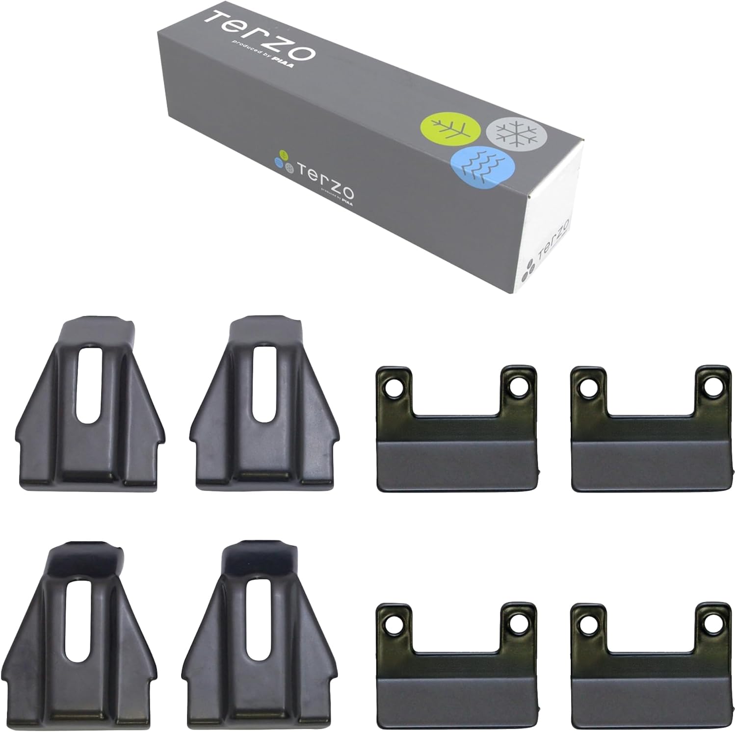 Amazon | PIAA(ピア) ベースキャリア 車種別取付ホルダーセット テルッツォ(Terzo) 4個入 ブラック 【MAZDA】 CX-80（ルーフレール付車） 年式:R6.10 ...