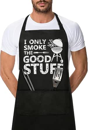 Amazon.com: Pairxily Funny Bbq Grill Aprons for Men I Only Smoke The ...