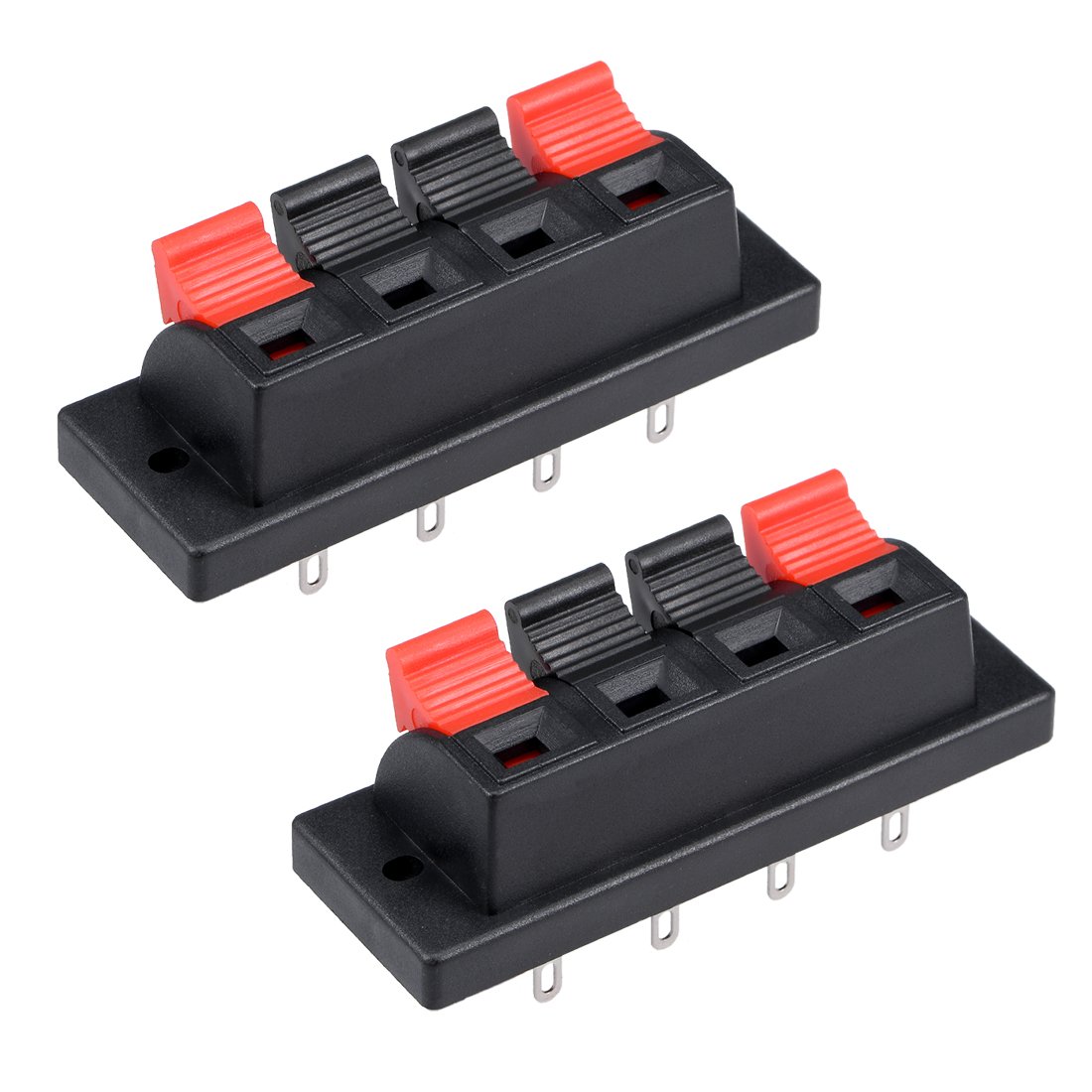 Amazon.com: uxcell® 2pcs 4 Way Jack Socket Spring Push Release ...