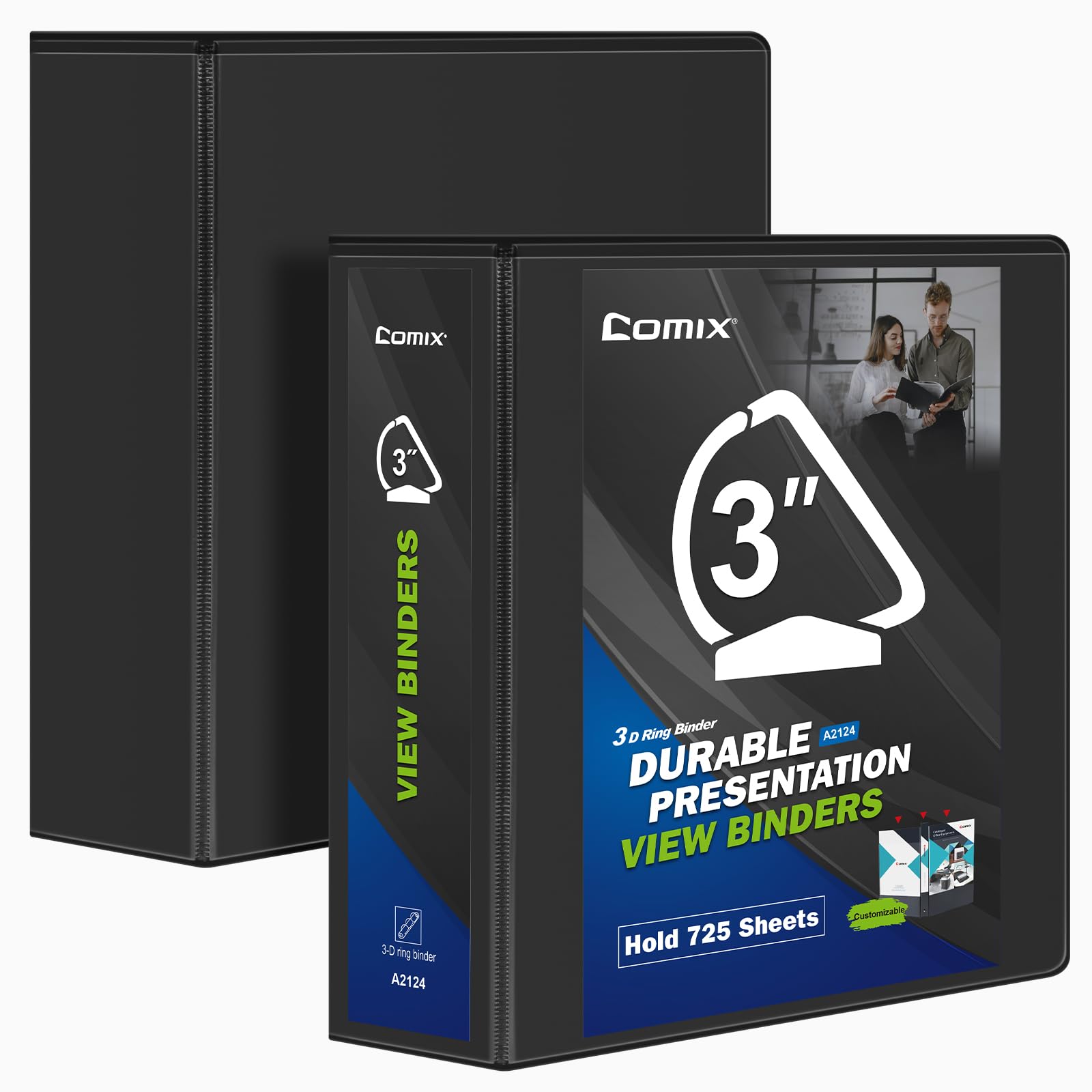 Amazon.com : Comix Durable 3 Ring Binder, 3 inch D Ring Binders, Hold ...