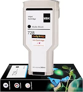 Amazon.com: Lucky Bridge 728 300ml x 1PK Matte Black Ink cartridges ...