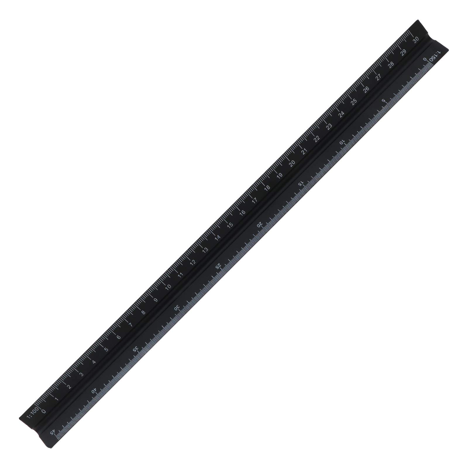 Buy Triangular Scale Ruler 30cm Black Aluminum Alloy Metric Ruler 1 20