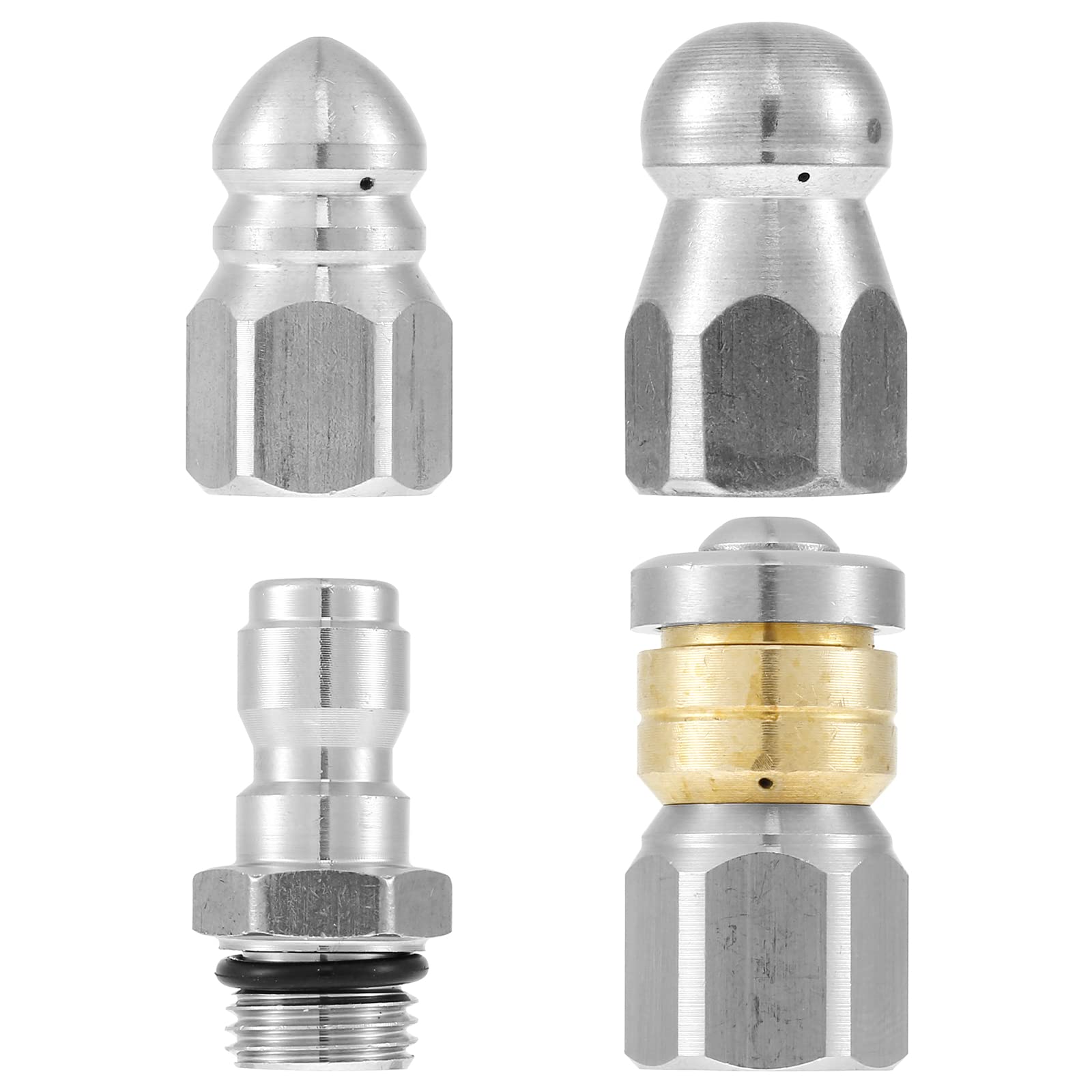 Amazon.com: 3PCS Sewer Jetter Nozzle, Stainless Steel Drain Cleaning ...