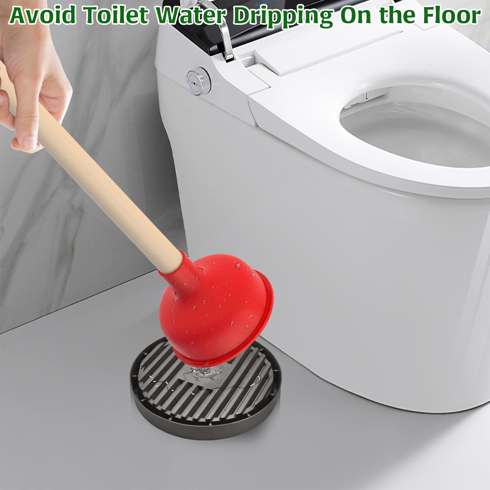 Snapklik.com : Toilet Plunger Holder, Plunger Tray Air Drying Mat For ...