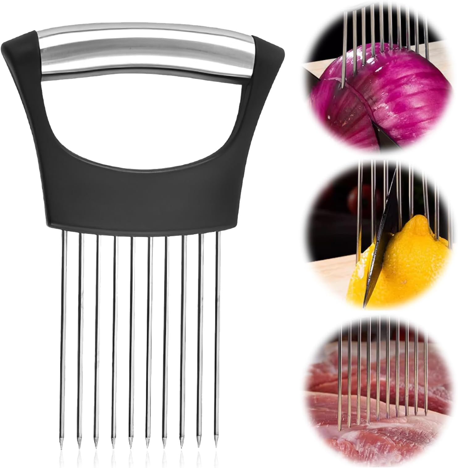 Upgraded Onion Holder for Slicing 2025 New Stainless Steel Food Slice ...