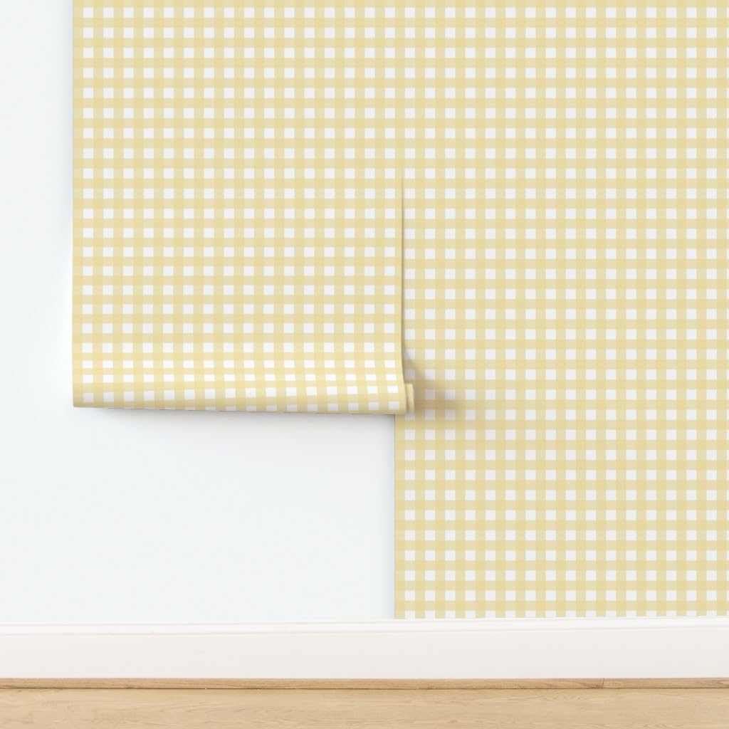 Yellow Plaid Prepasted Wallpapers Yellow Plaid Peel And Stick
