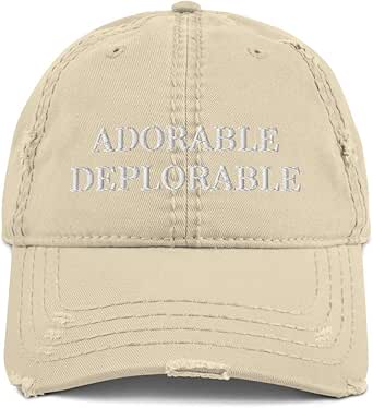Adorable Deplorable Hat (Embroidered Distressed Dad Cap) Pro-Trump ...