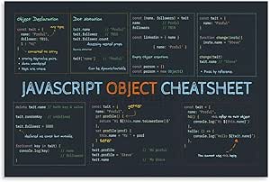 Amazon.com: JavaScript Object Cheatsheet Posters Computer Programming Poster Canvas Painting ...